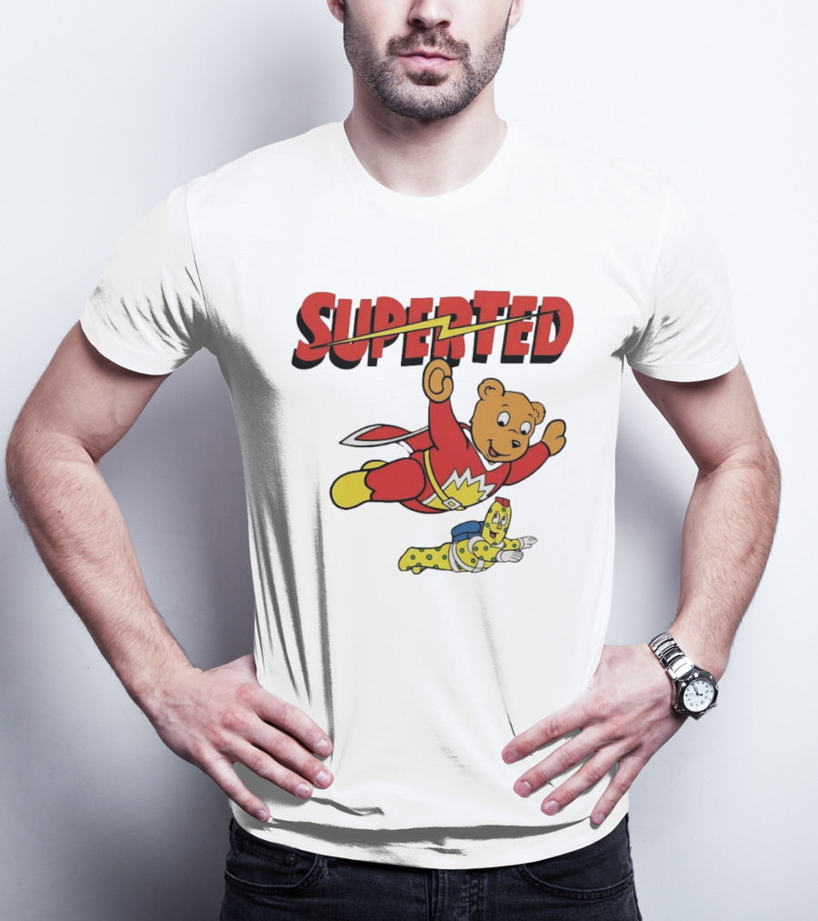 Superted And Spot 80s Cartoon British Animation Flying Characters T-Shirt