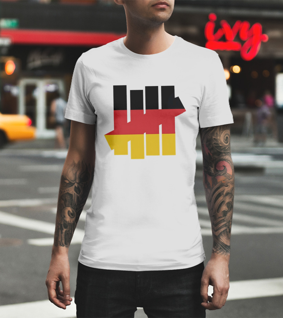 Germany Flag Undefeated Tally Marks Black Red Gold T-Shirt