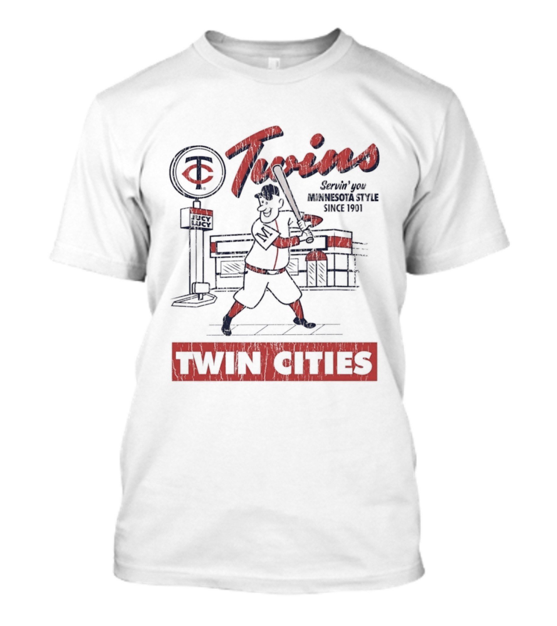 Twin Cities Twins Baseball Deli Arch Jucy Lucy T-Shirt