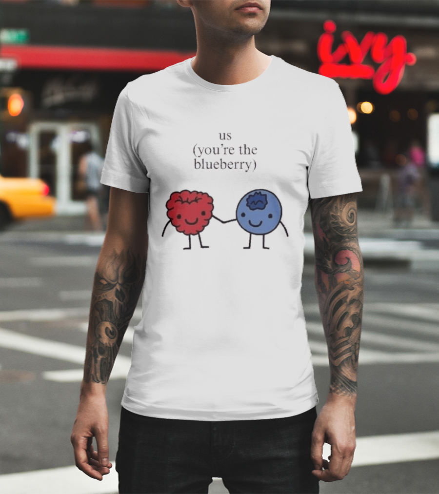Us You're The Blueberry Cute Couple Raspberry Meme T-Shirt