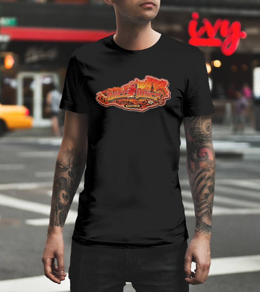 Buccaholics Austria Map With Mountains And Ferris Wheel T-Shirt