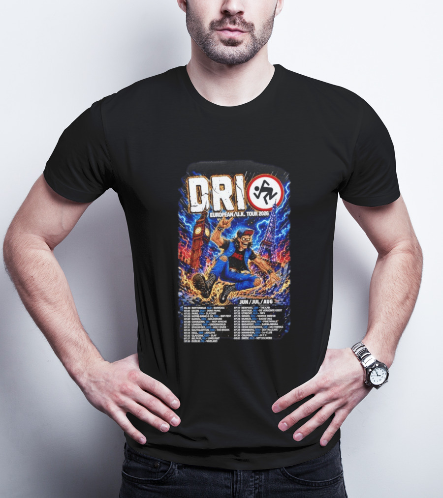 DRI European UK Tour 2026 Dirty Rotten Imbeciles Iconic Punk Artwork London Paris Venues Dates T-Shirt