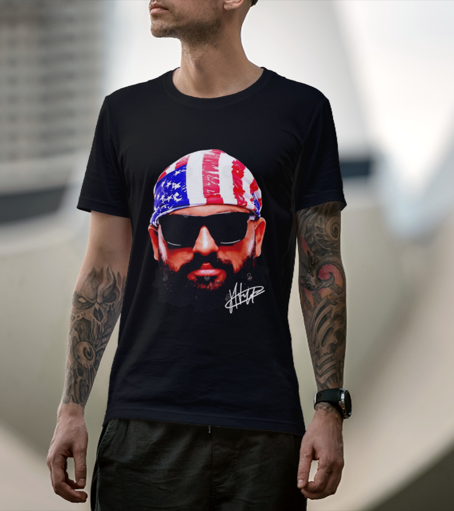 Josh Hokit American Flag Bandana UFC Signature T-Shirt