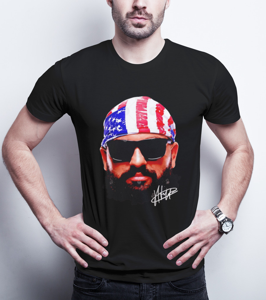 Josh Hokit American Flag Bandana UFC Signature T-Shirt