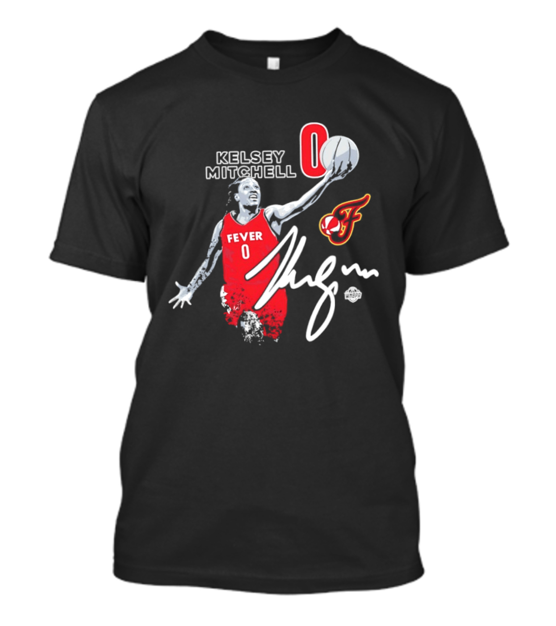 Kelsey Mitchell Indiana Fever 0 WNBA Player Signature T-Shirt