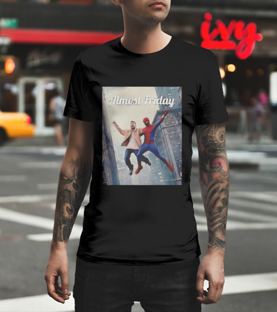Almost Friday Lionel Messi Spider Man Cityscape Adventure T-Shirt