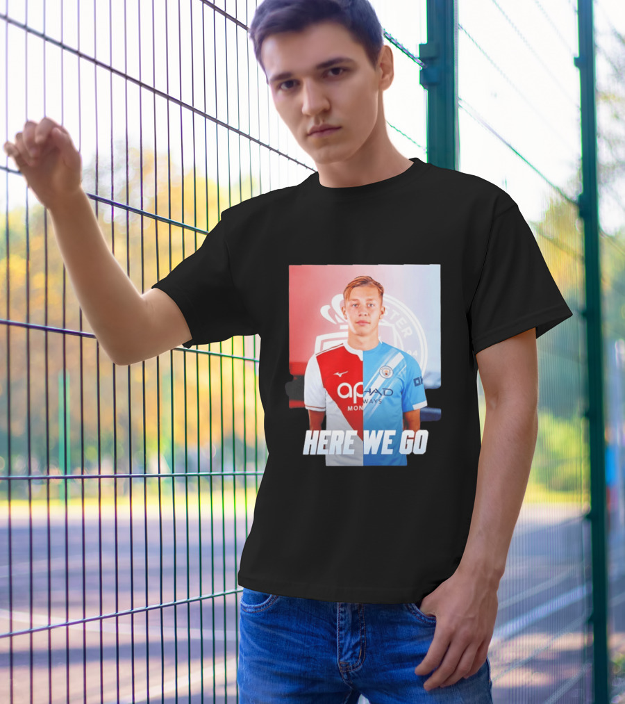 Mathys Detourbet Manchester City AS Monaco Transfer Here We Go T-Shirt
