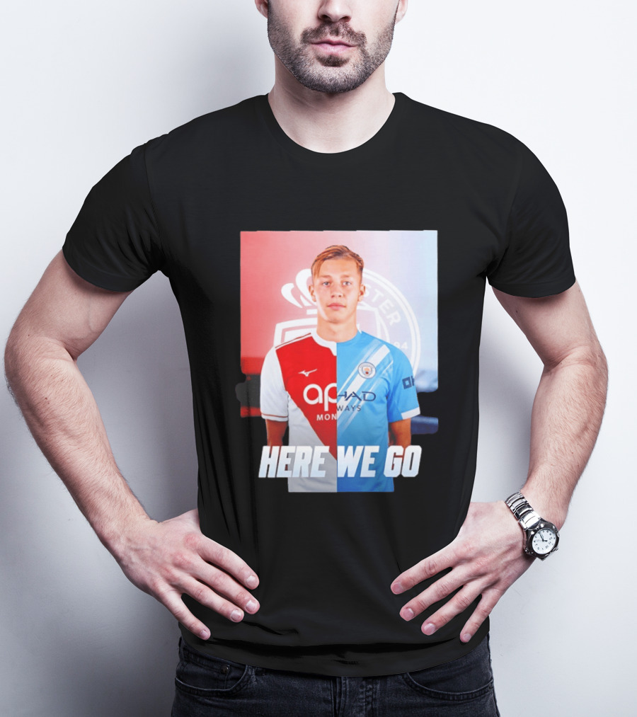Mathys Detourbet Manchester City AS Monaco Transfer Here We Go T-Shirt