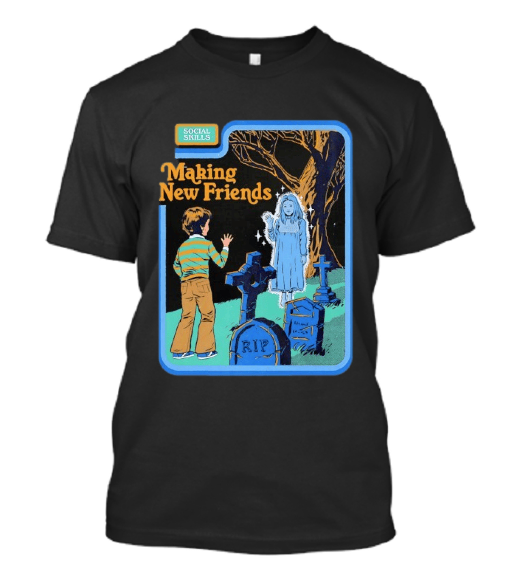 Social Skills Making New Friends Ghost RIP T-Shirt