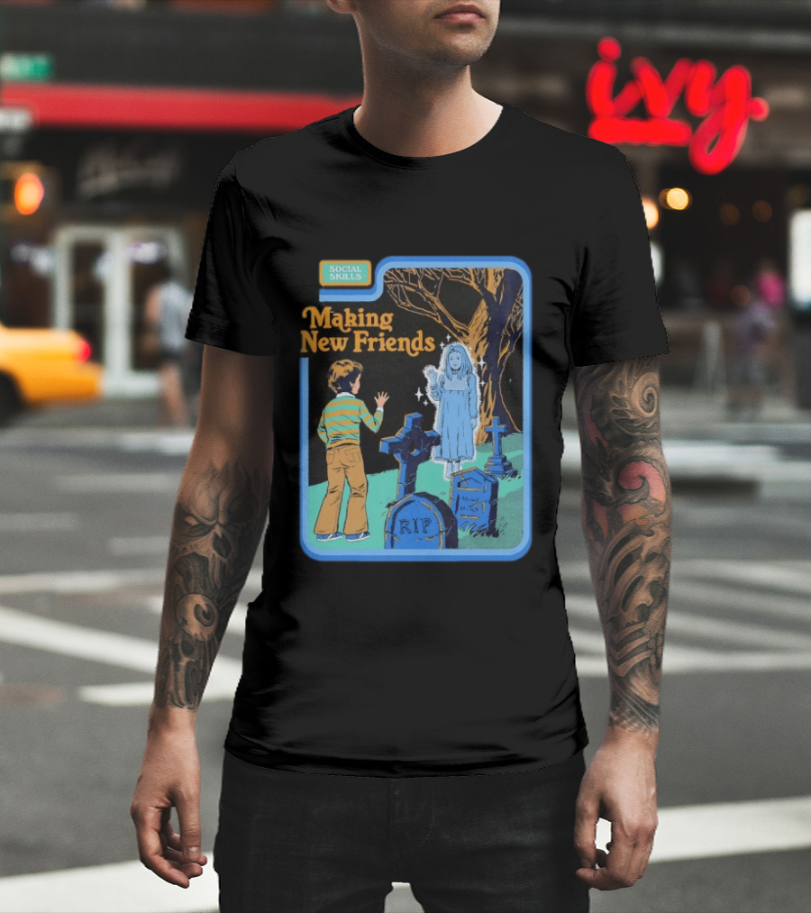 Social Skills Making New Friends Ghost RIP T-Shirt