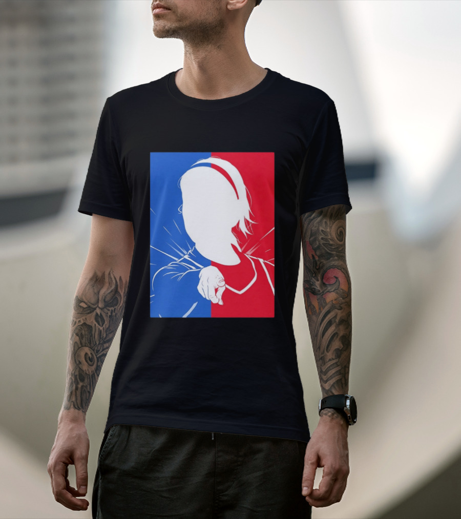 Sophie Cunningham Indiana Fever WNBA Player Silhouette Blue Red T-Shirt