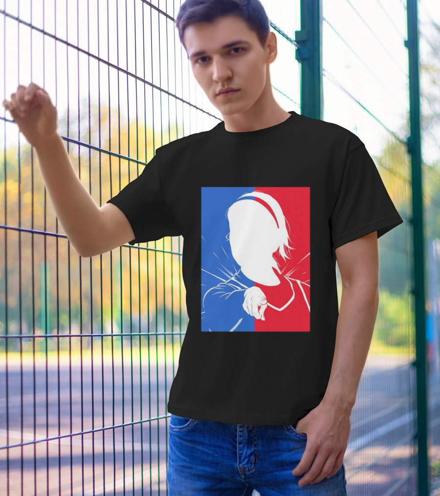 Sophie Cunningham Indiana Fever WNBA Player Silhouette Blue Red T-Shirt
