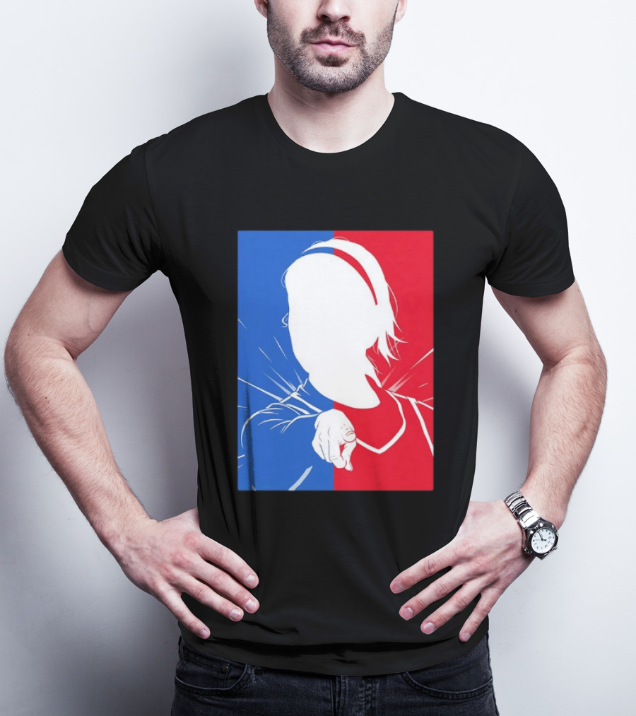 Sophie Cunningham Indiana Fever WNBA Player Silhouette Blue Red T-Shirt