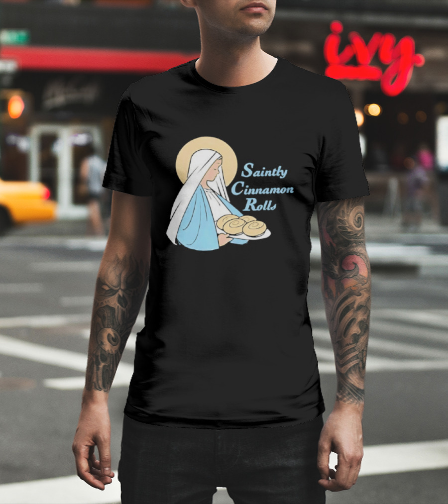 Saintly Cinnamon Roll Angelic Pastry Delight T-Shirt