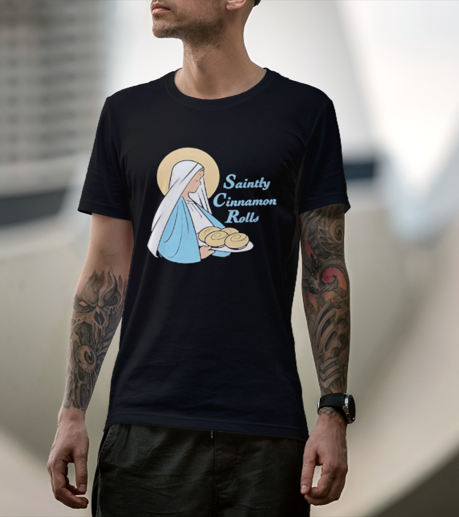 Saintly Cinnamon Roll Angelic Pastry Delight T-Shirt