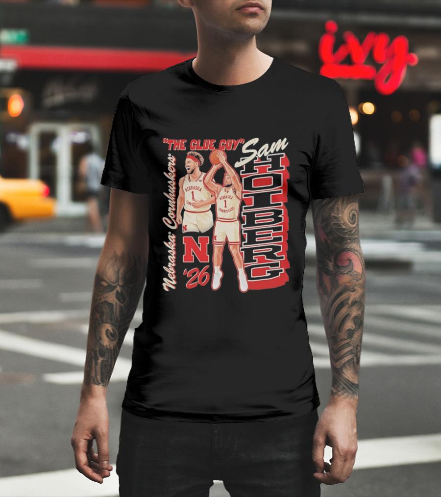 Nebraska Cornhuskers Sam Holberg The Glue Guy Basketball '26 T-Shirt