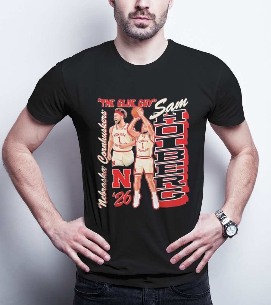 Nebraska Cornhuskers Sam Holberg The Glue Guy Basketball '26 T-Shirt