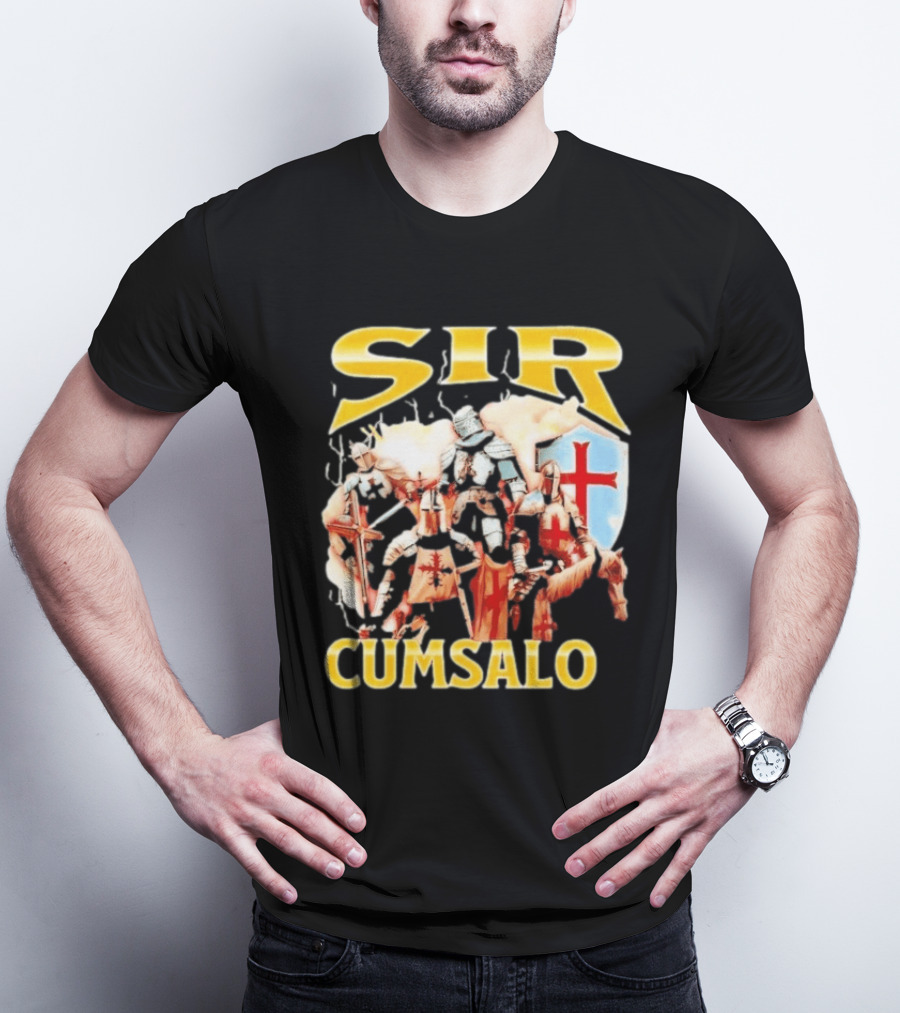 Sir Cumsalo Medieval Crusader Knights With Shield And Cross T-Shirt