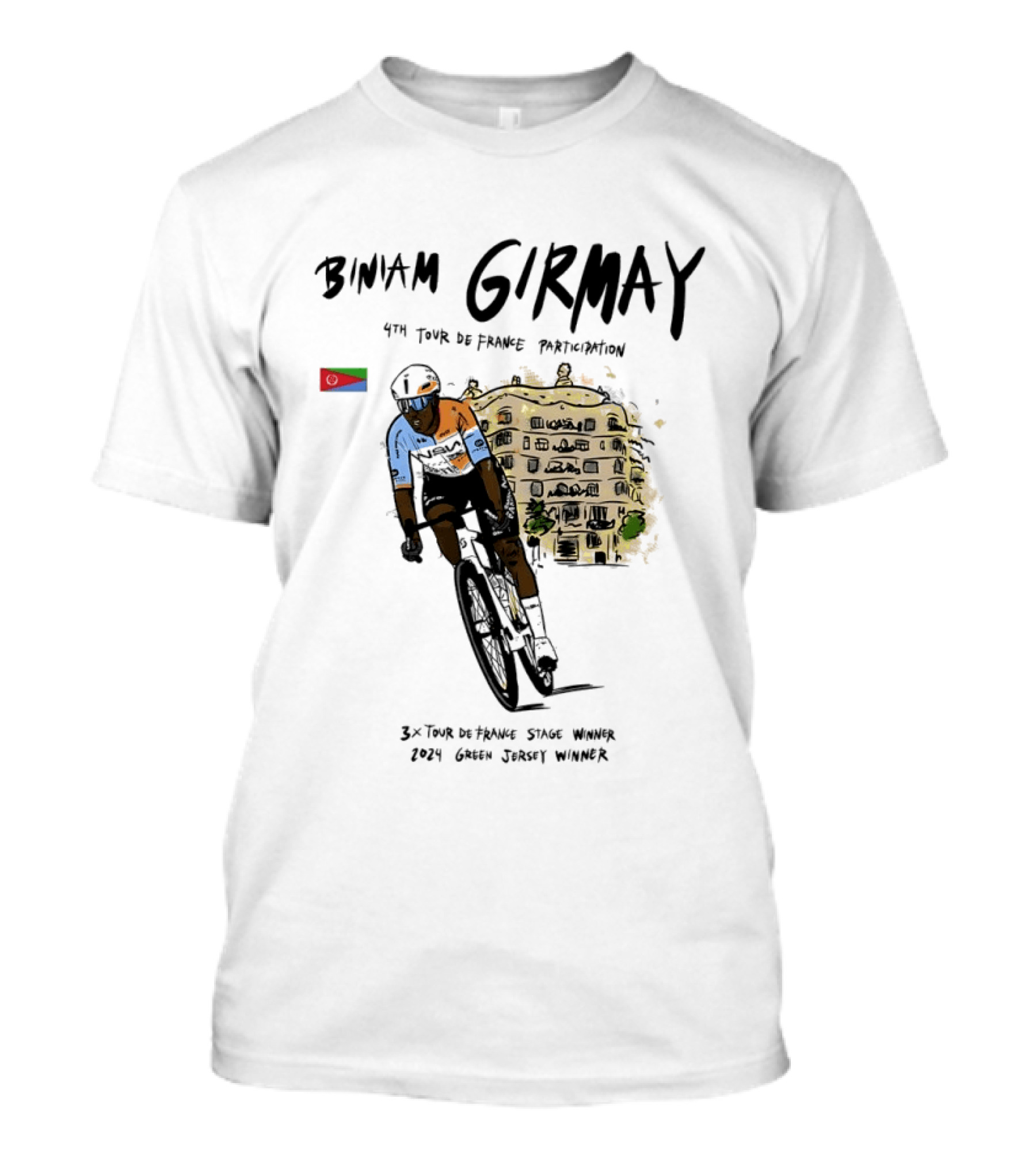 Biniam Girmay 4th Tour De France Participation 3x Stage Winner 2024 Green Jersey Winner T-Shirt