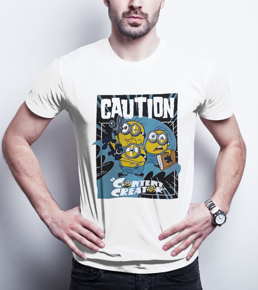 Caution Minions Content Creator Camera Book T-Shirt