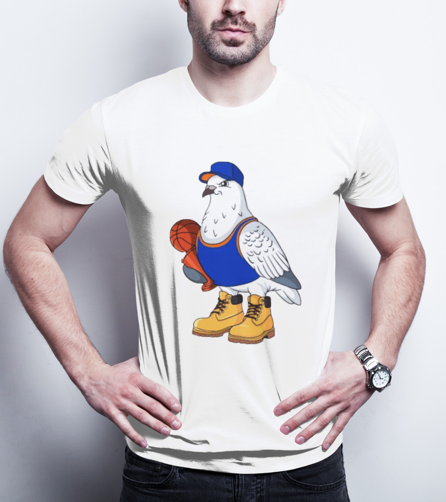 NYC Pigeon New York Forever Basketball Player Cartoon Pigeon In Jersey With Basketball T-Shirt