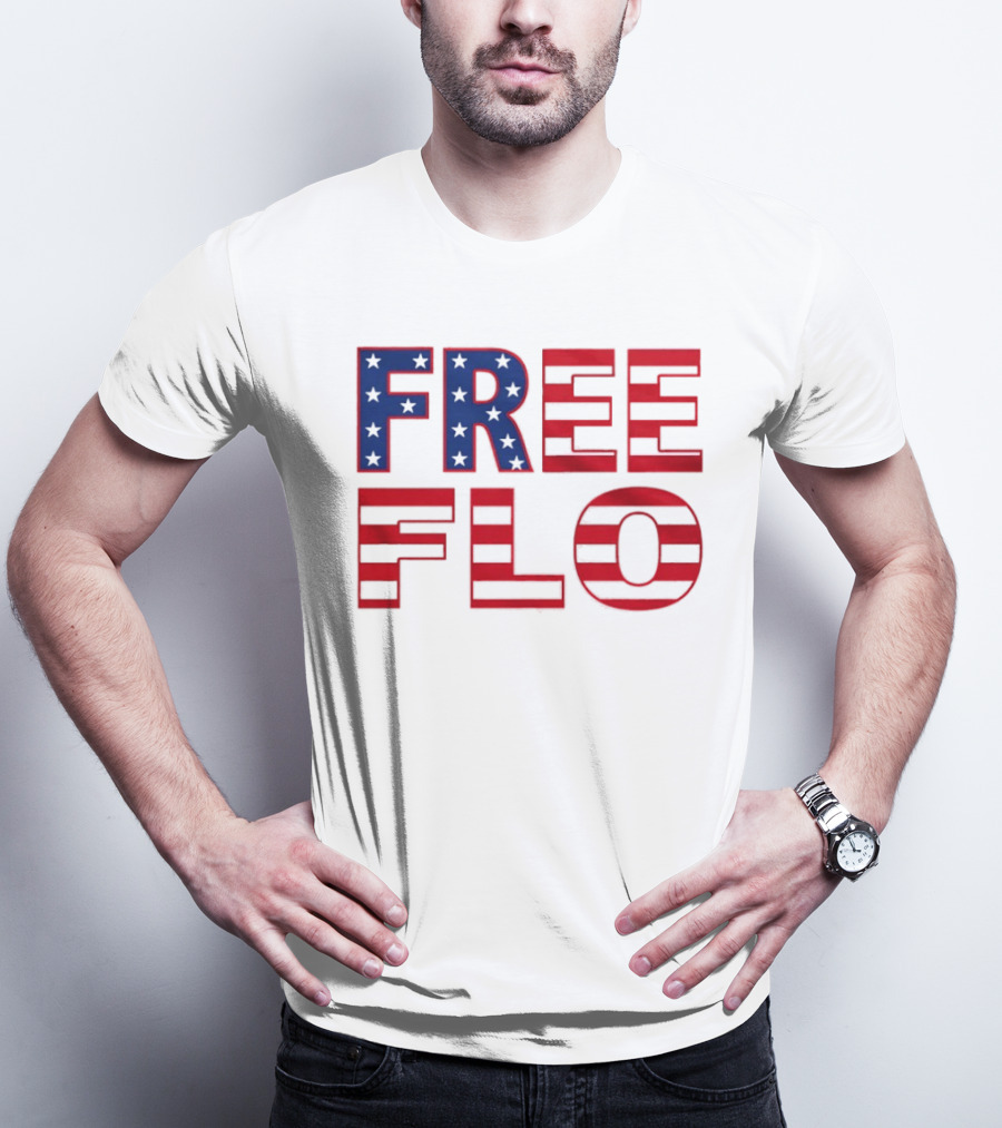 Free Flo USA Flag Stars Stripes Patriotic T-Shirt