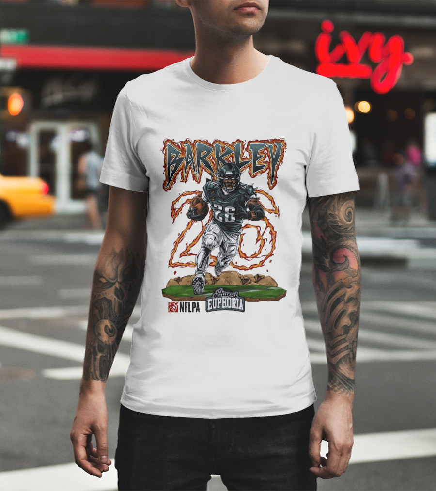 Saquon Barkley Number 26 Planet Euphoria NFLPA Football T-Shirt