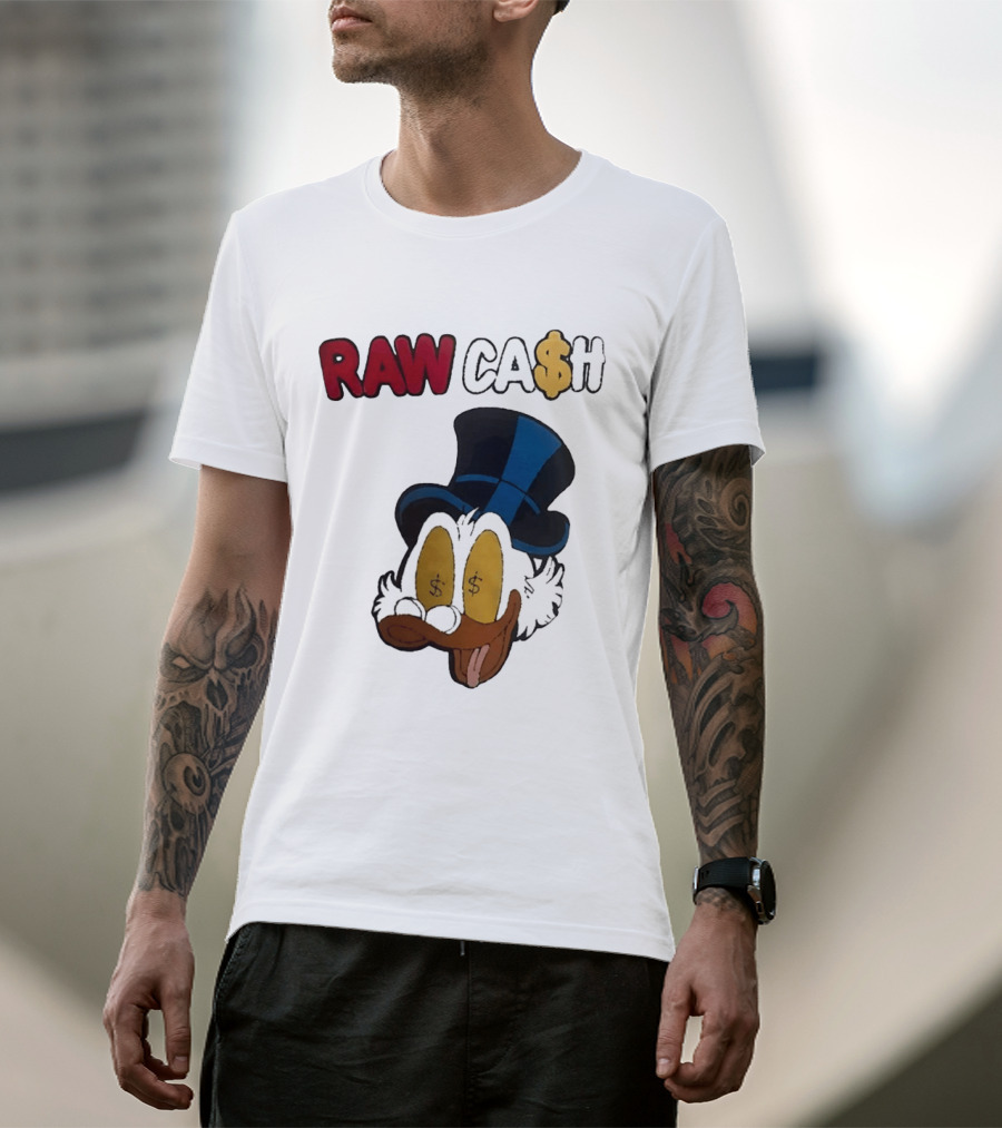 RAW CA$H Duck Eyes Dollar Sign Hat T-Shirt