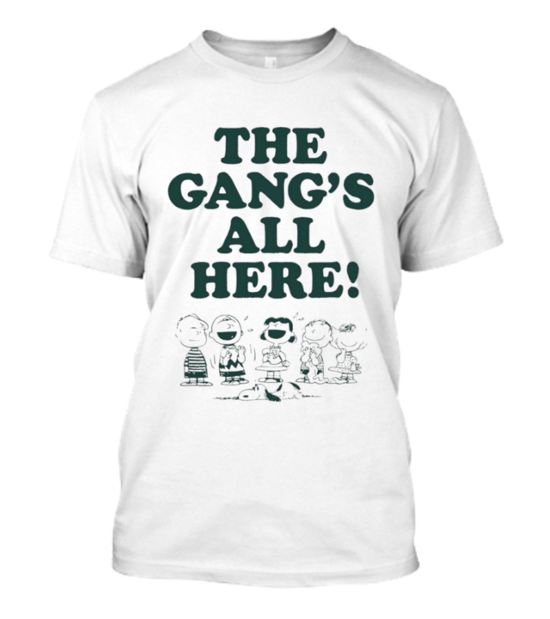 Peanuts Characters The Gang's All Here Charlie Brown Snoopy Woodstock T-Shirt