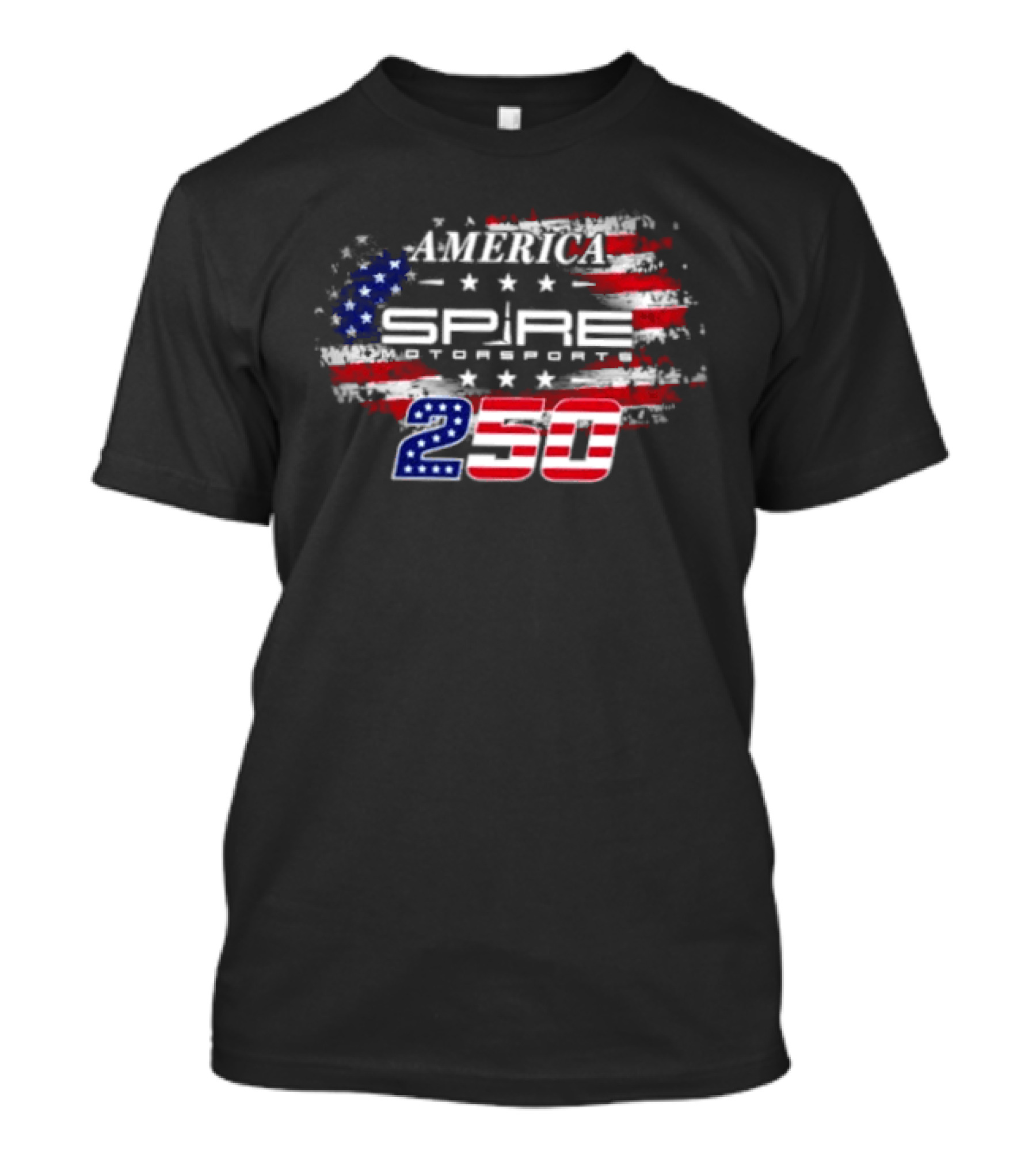 America Spire Motorsports 250 NASCAR Racing Stars And Stripes Flag T-Shirt
