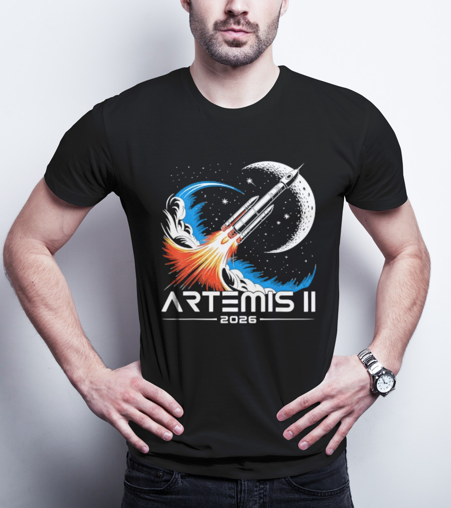 Artemis II 2026 Moon Rocket Space Exploration Launch T-Shirt