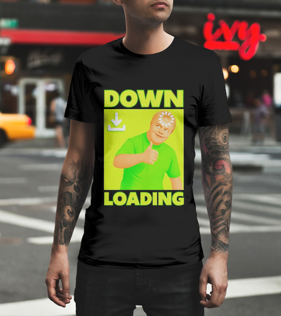 Down Loading Thumbs Up Meme Humorous Internet Guy T-Shirt