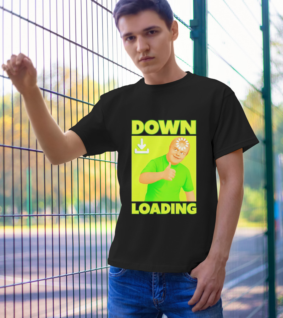 Down Loading Thumbs Up Meme Humorous Internet Guy T-Shirt