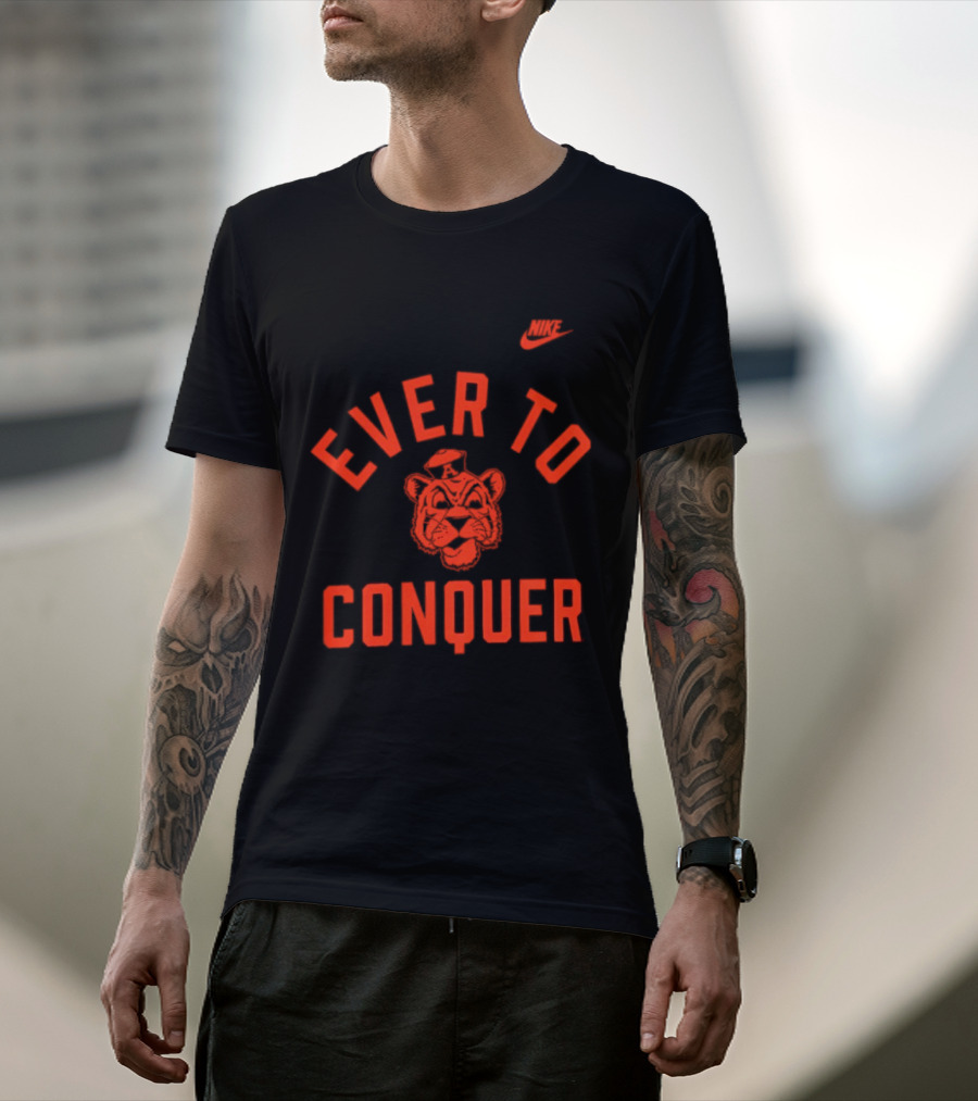 Auburn Tigers Ever To Conquer Tiger Face Nike Swoosh T-Shirt