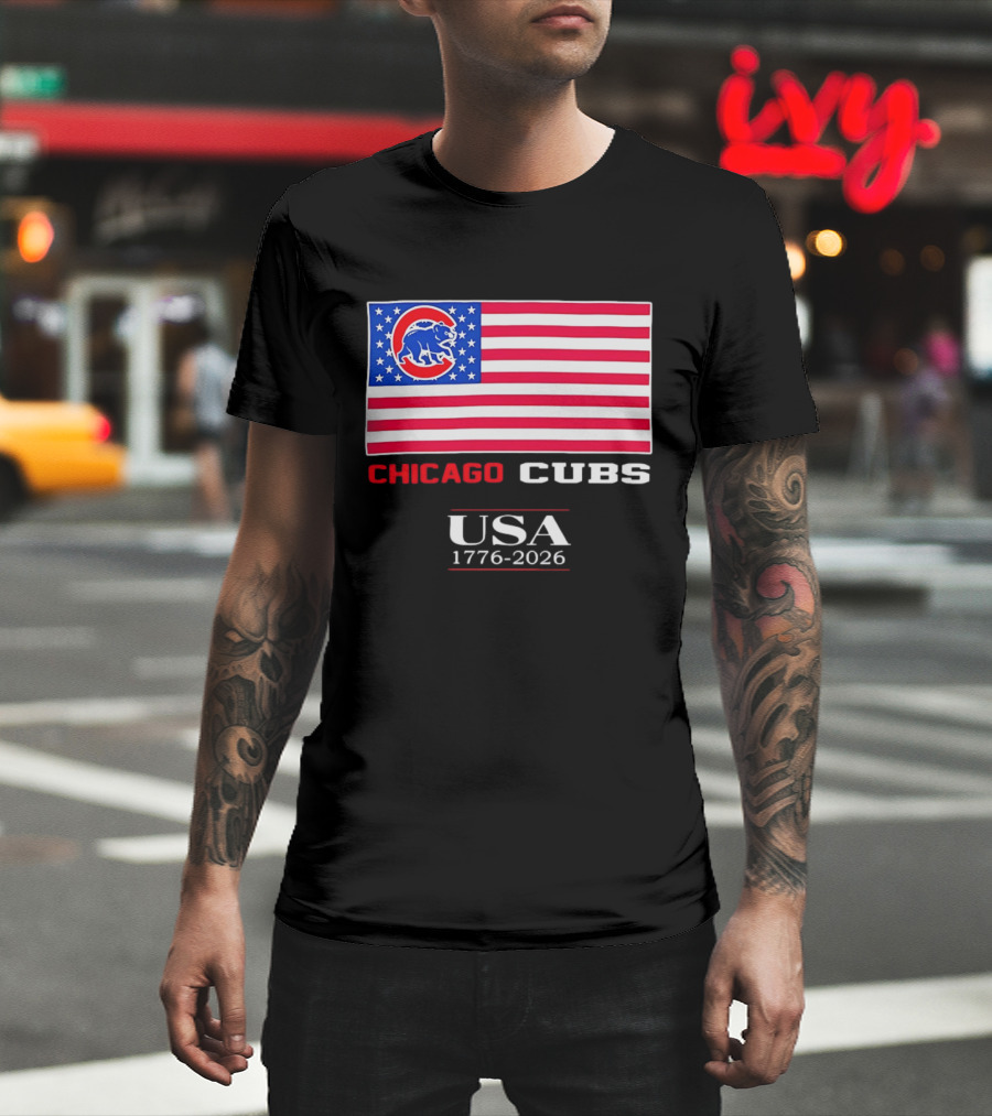 Chicago Cubs USA Flag 1776 2026 Celebration T-Shirt