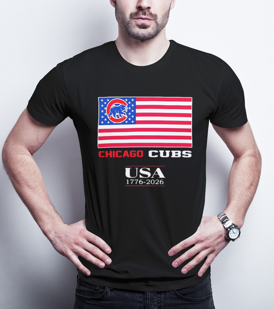 Chicago Cubs USA Flag 1776 2026 Celebration T-Shirt