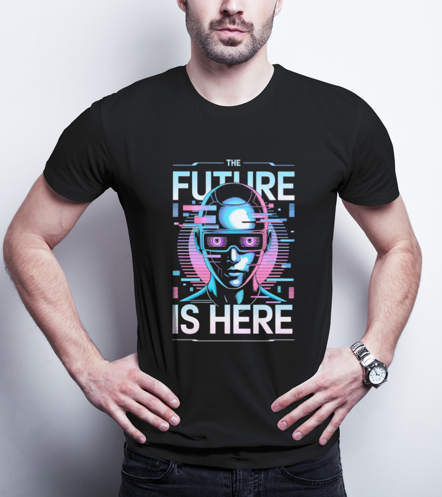 The Future Is Here Cyberpunk Android VR Goggles T-Shirt
