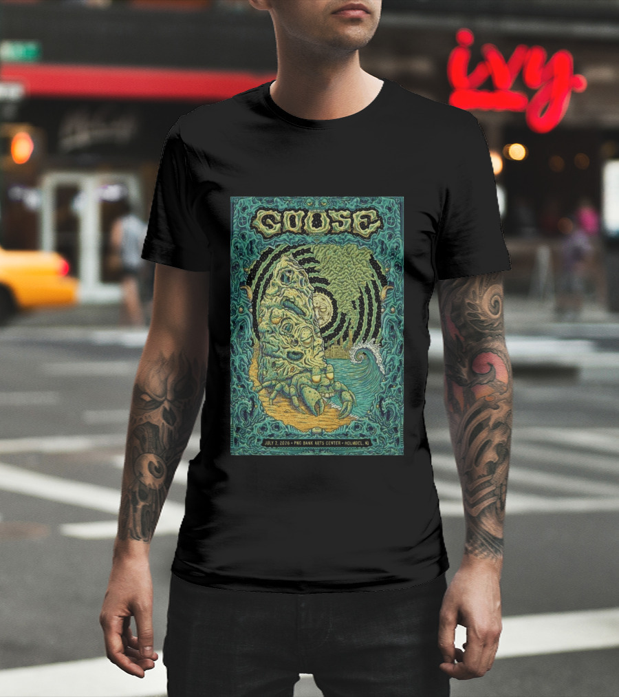 Goose July 2 2026 PNC Bank Arts Center Holmdel NJ Psychedelic Monster Wave T-Shirt