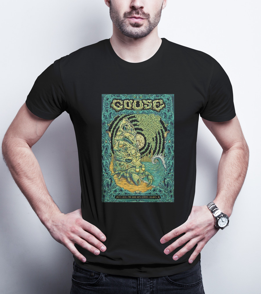 Goose July 2 2026 PNC Bank Arts Center Holmdel NJ Psychedelic Monster Wave T-Shirt