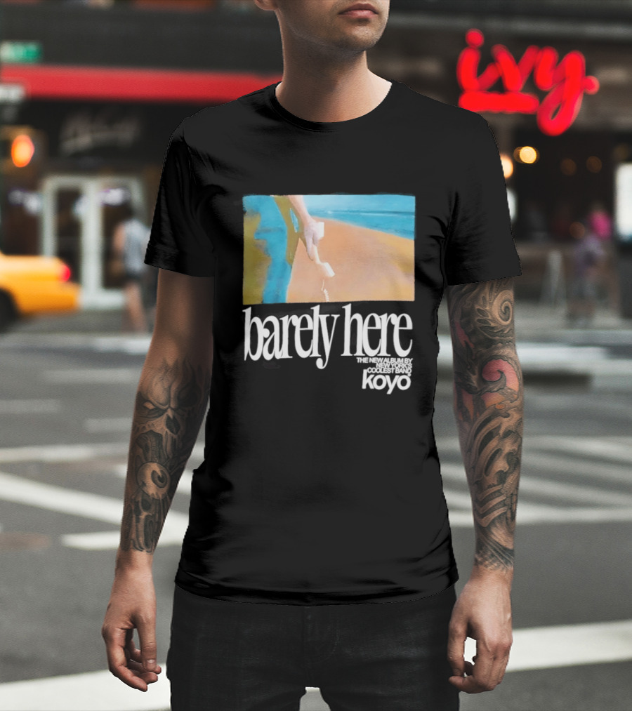 Koyo Barely Here Album Cover Art Beach Scene With Telephone T-Shirt