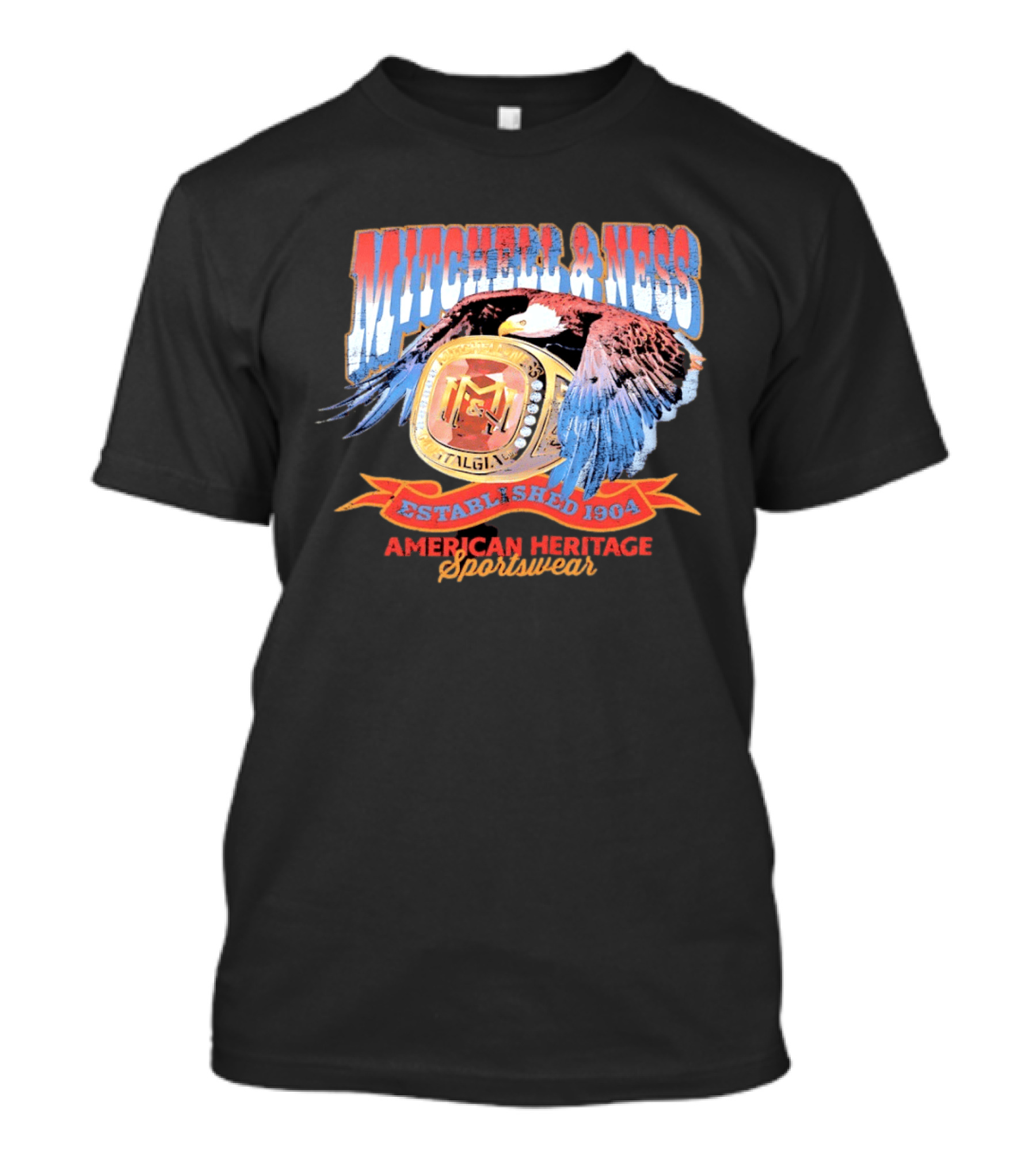 Mitchell And Ness Nostalgia Co American Heritage Sportswear Established 1904 Eagle Ring T-Shirt