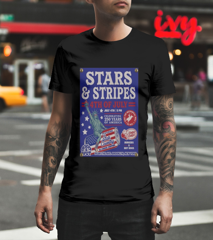 Stars & Stripes 4th Of July Celebration 250 Years Of America Brooklyn Event 2026 T-Shirt