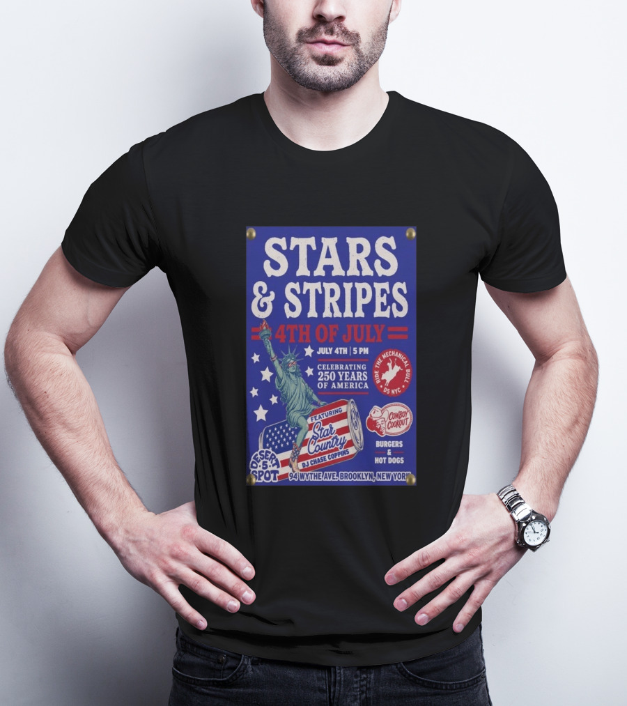 Stars & Stripes 4th Of July Celebration 250 Years Of America Brooklyn Event 2026 T-Shirt