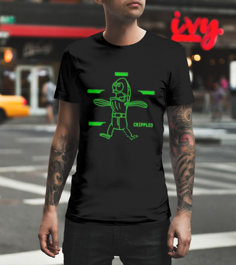 My Leg Crippled Meme Neon Green T-Shirt