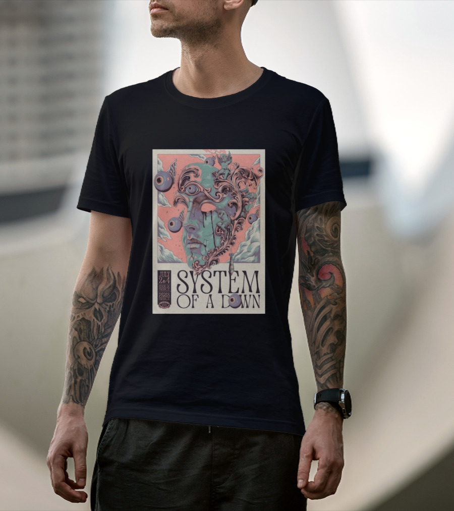 System Of A Down July 2 4 2026 Stade De France Paris Surreal T-Shirt