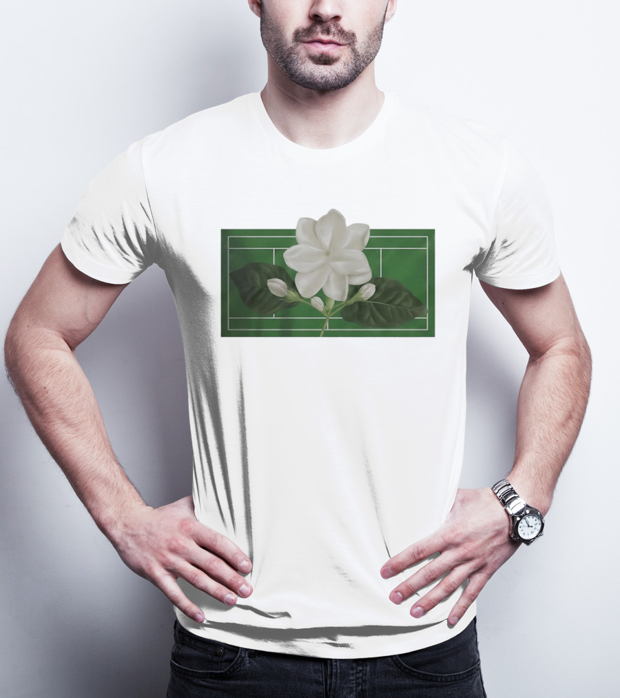Alexandra Alex Eala Tennis Court Gardenia Floral T-Shirt