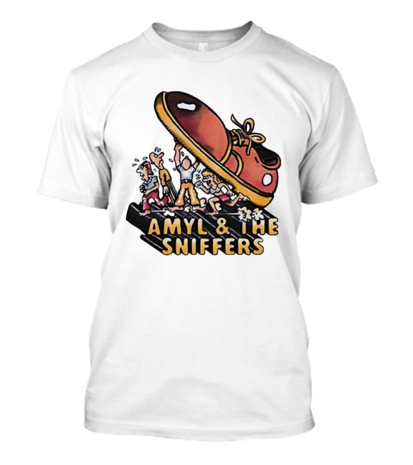 Amyl And The Sniffers Cartoon Giant Shoe Stomping T-Shirt
