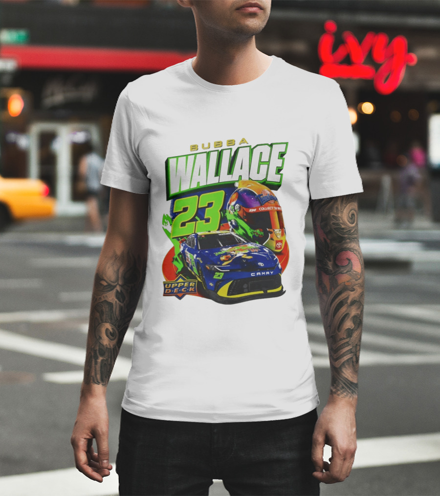 Bubba Wallace 23 Collect The Best Upper D.E.C.K Racing Helmet And Camry T-Shirt