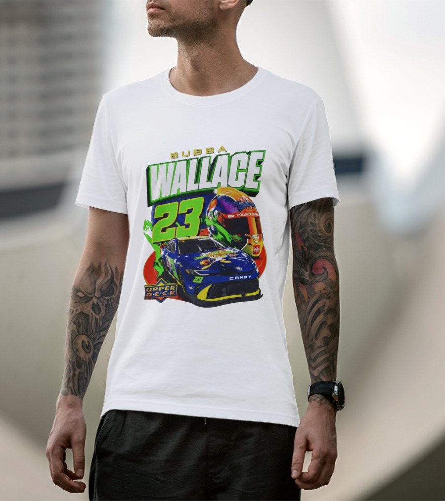 Bubba Wallace 23 Collect The Best Upper D.E.C.K Racing Helmet And Camry T-Shirt