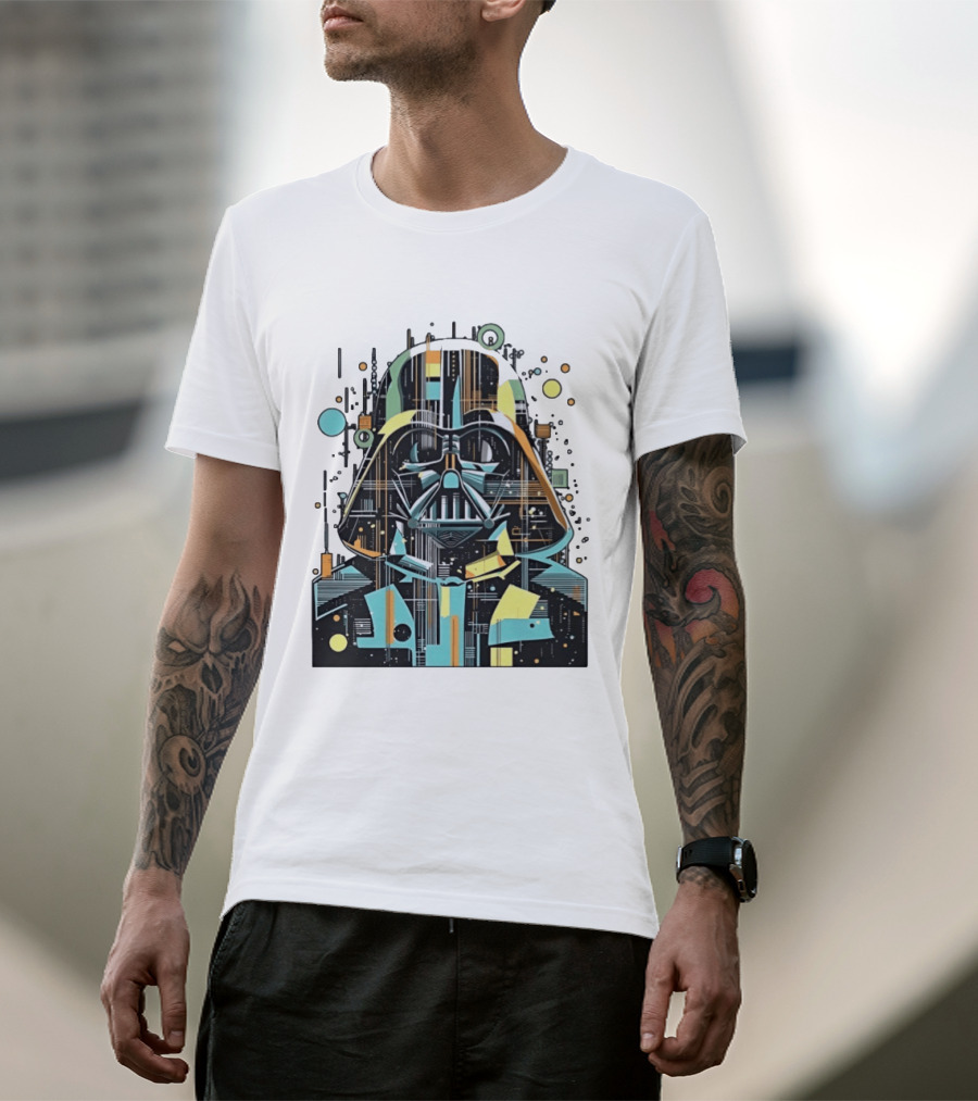 Darth Vader Geometric Circuit Abstract Tech T-Shirt